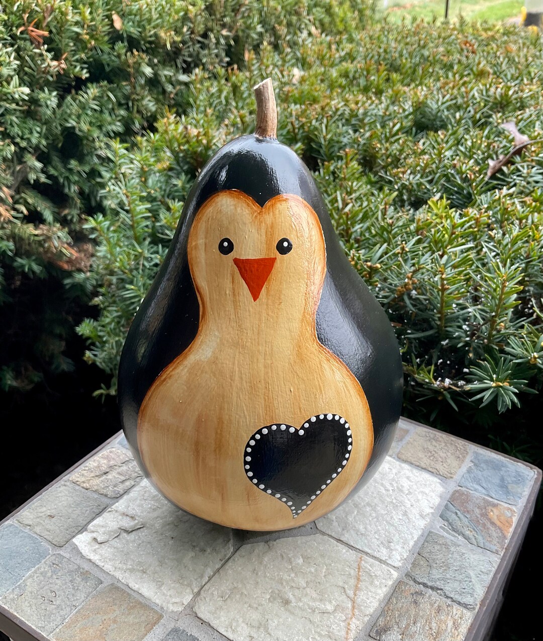 PENGUIN GOURD Hand Painted Gourd Christmas Decor Winter - Etsy