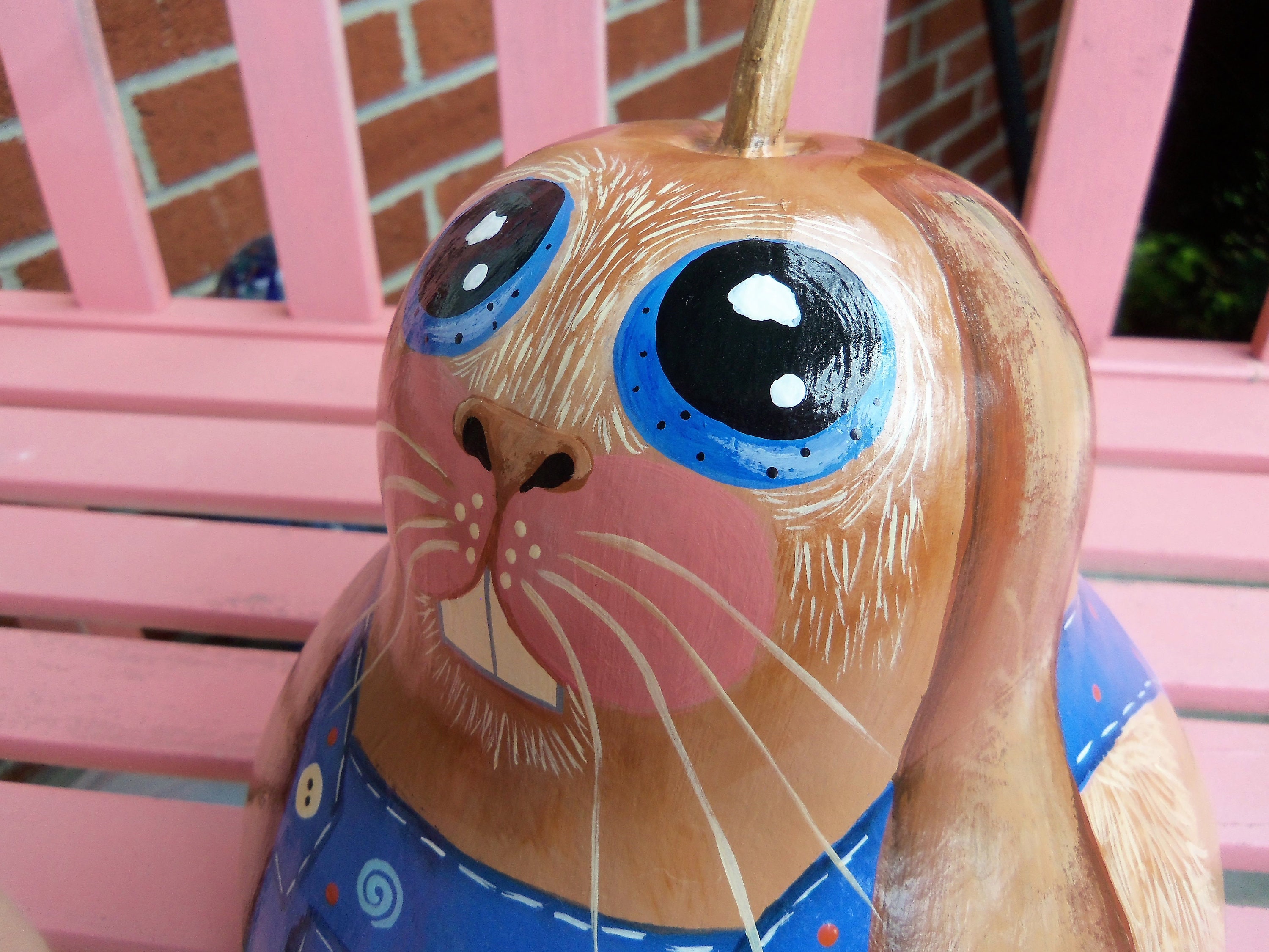 RABBIT GOURD nikki Hand Painted Gourd Original - Etsy