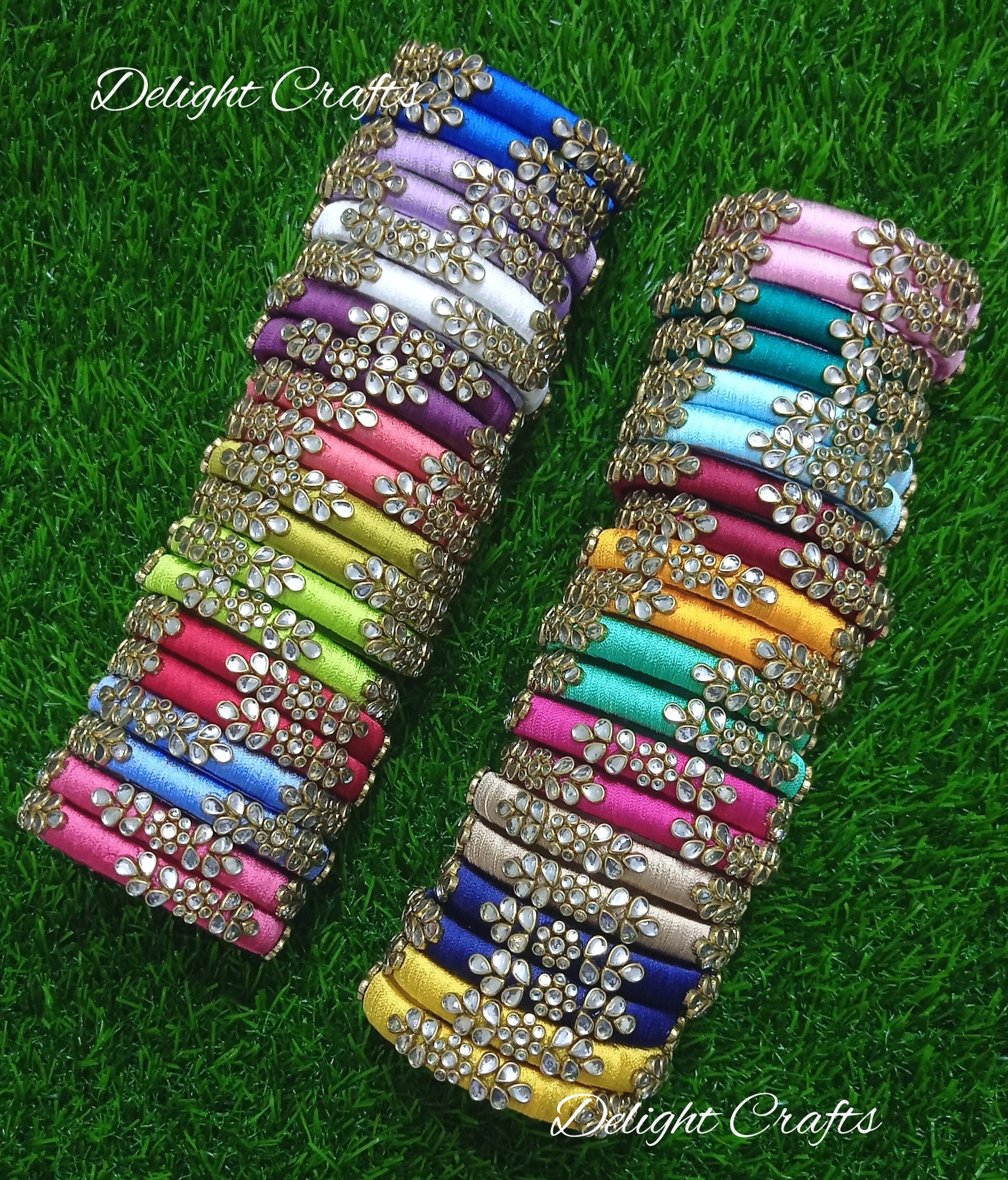 Traditional Decorated SILK THREAD BANGLES / Ornament for - Etsy