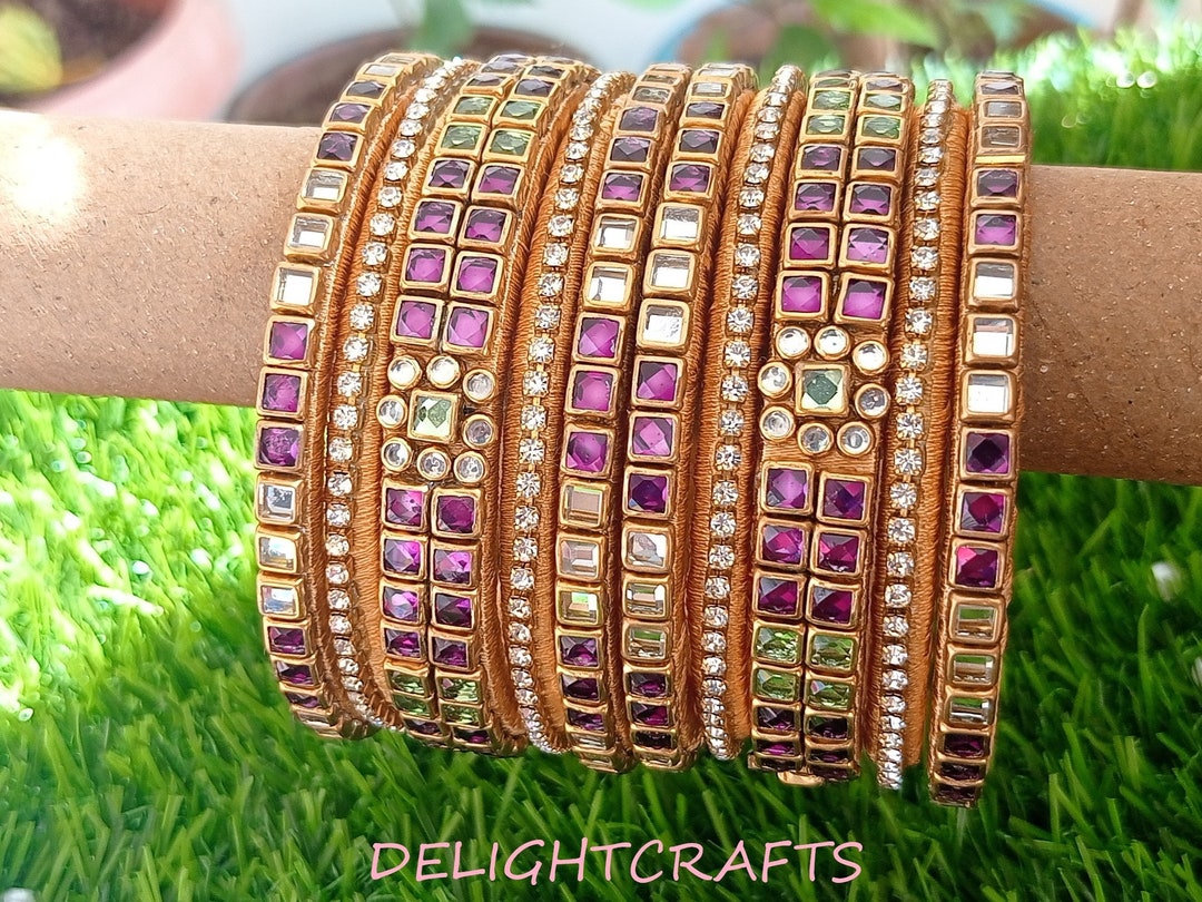 QUEENS SILK THREAD Armreifen Set von 10 Armreifen - Etsy.de