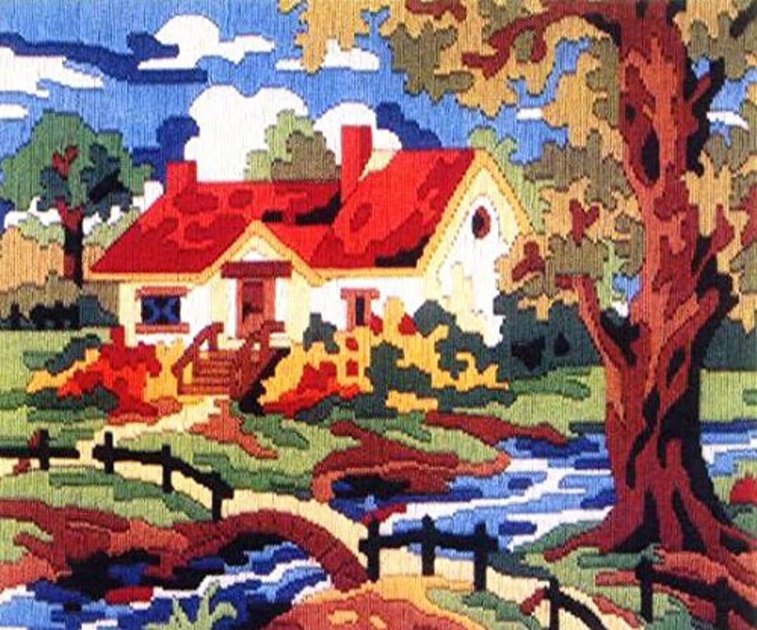 Anchor Stitch Kit ''RUSTIC Retreat" Hand Embroidery Stitching Kit - Do ...