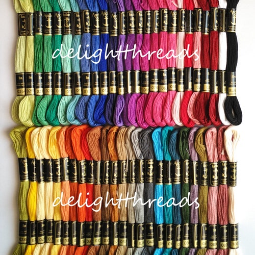 250 Anchor Cross Stitch Cotton Embroidery Thread Floss Skeins | Etsy