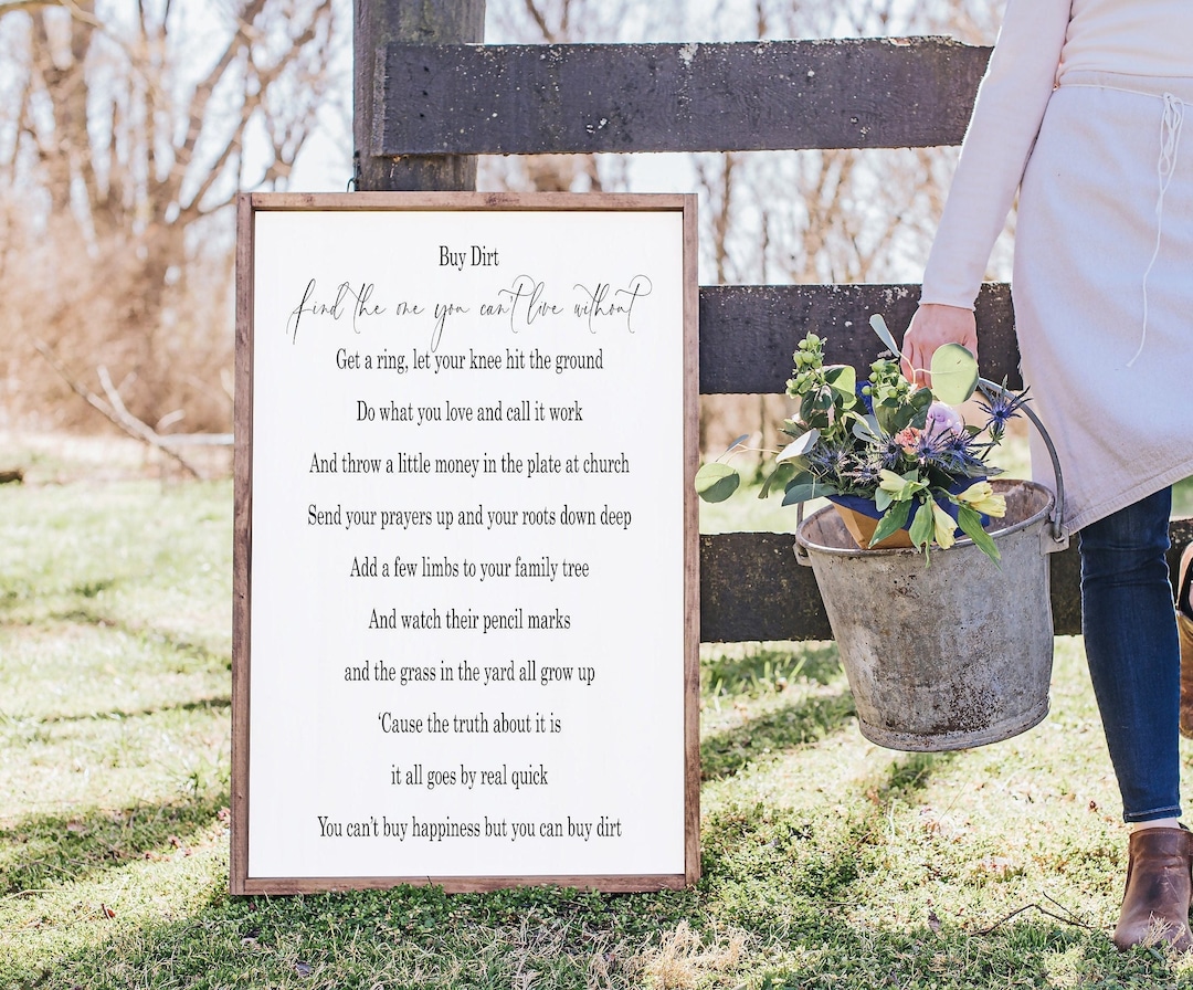 Dirt Sign Above the Bed Sign Wedding Gift Bedroom Wall Decor Dirt ...