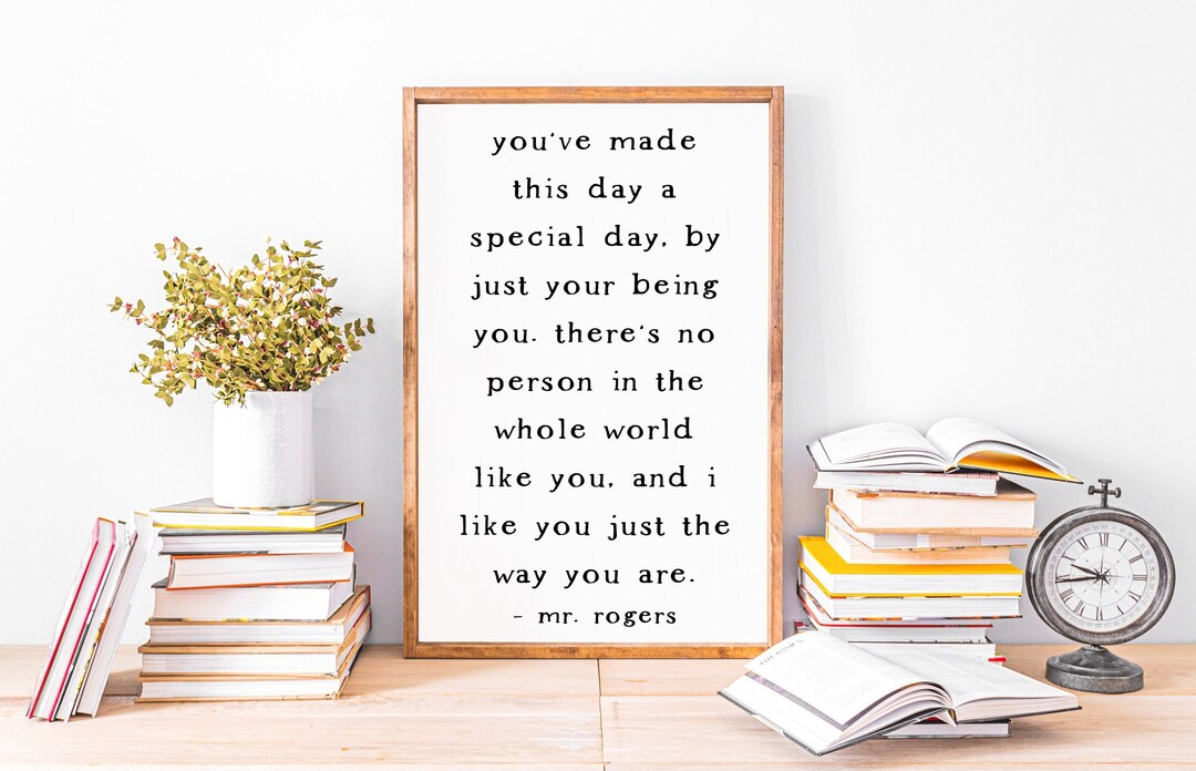 Mr. Rogers Quote Wood Sign: Nursery Decor, I Like You Just the Way You ...