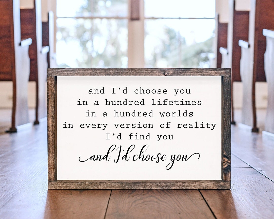 I Choose You Sign, Master Bedroom Decor, Framed Wood Wedding Gift - Etsy