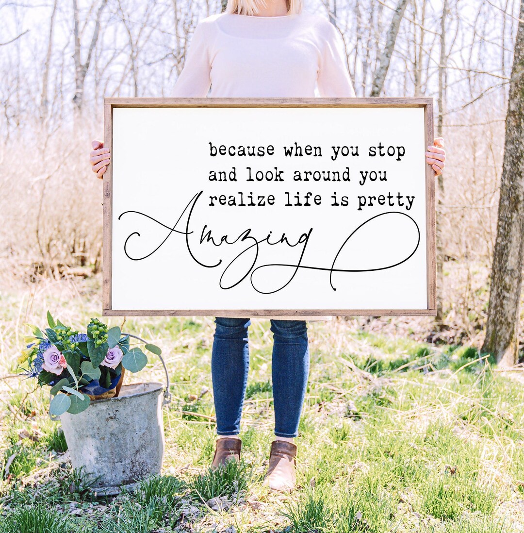 Inspirational Framed Wood Sign: "life is Pretty Amazing" - Etsy