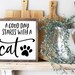 A Good Day Starts With A Cat Framed Wood Sign Cat Lover - Etsy