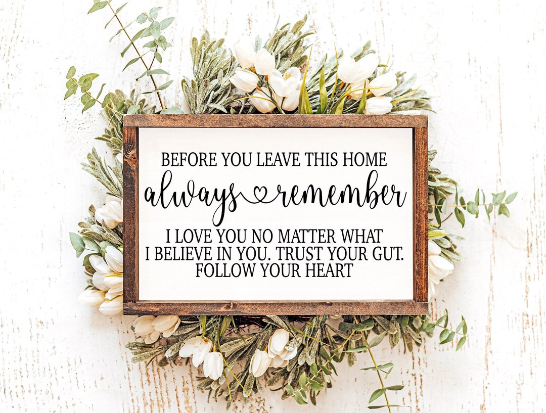 Always Remember Sign: Stained Wood Frame, Family Rules Art - Etsy
