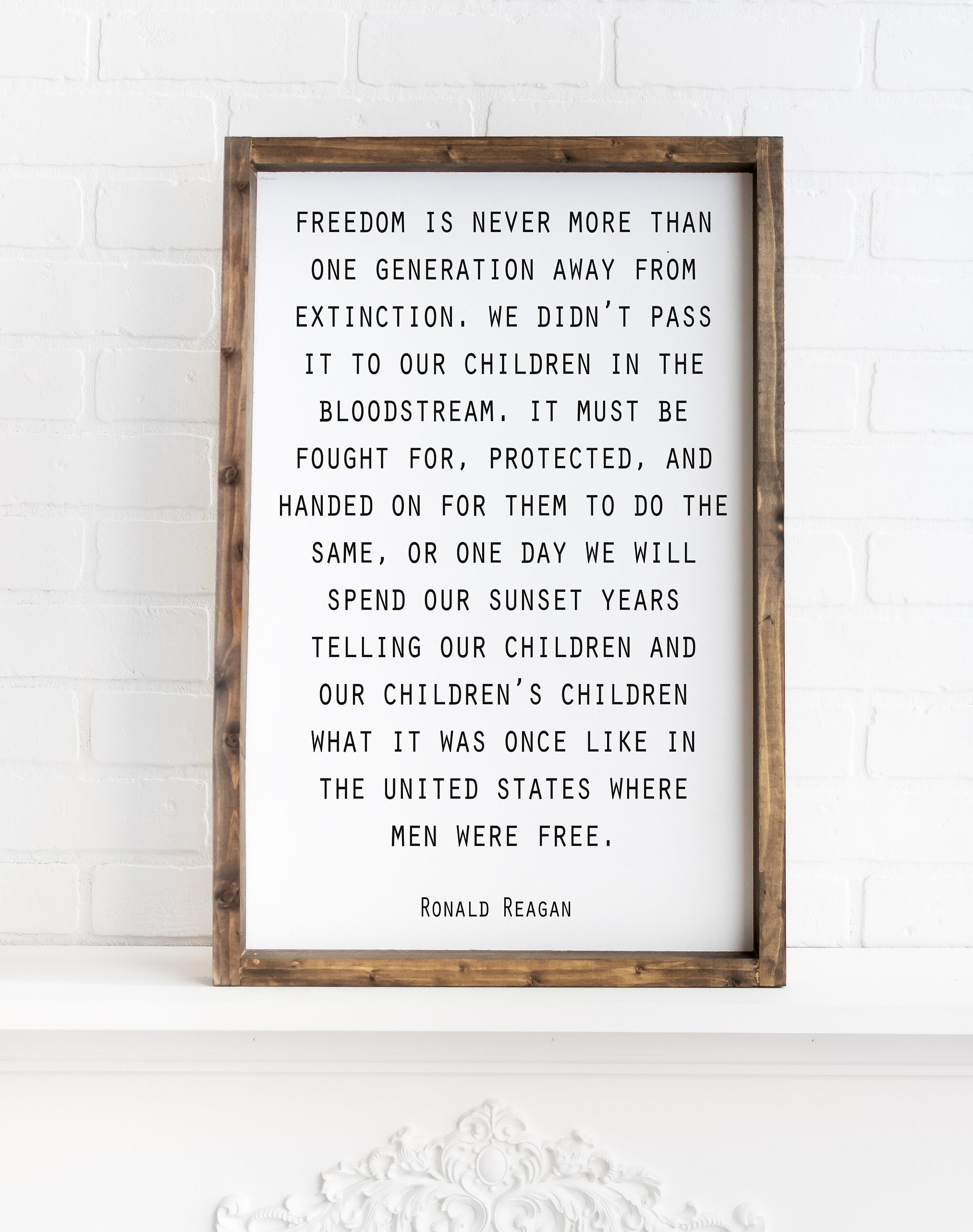 Patriotic Wall Art Ronald Reagan Freedom Quote Farmhouse Sign - Etsy
