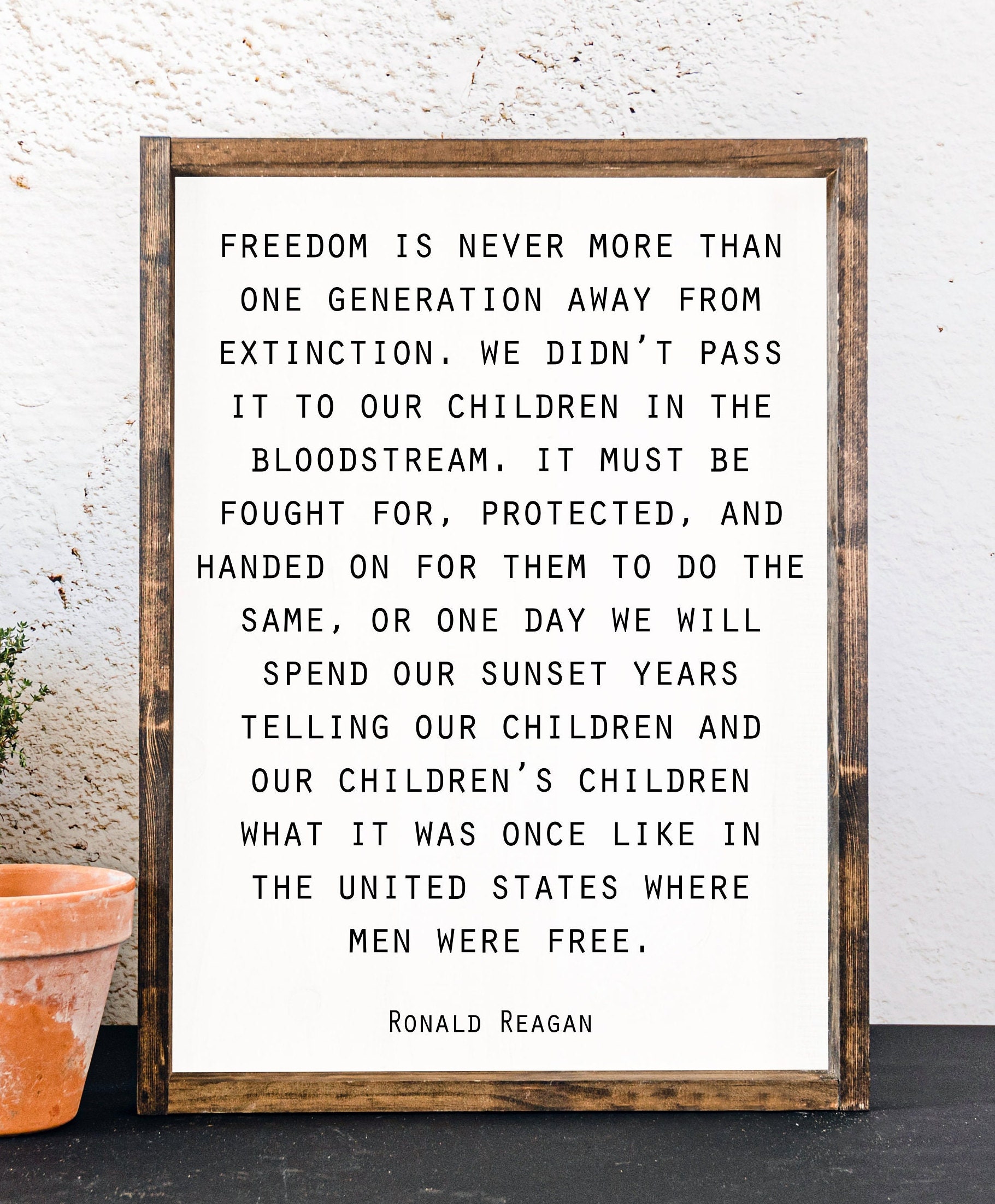 Patriotic Wall Art Ronald Reagan Freedom Quote Farmhouse - Etsy
