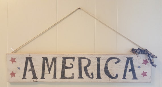 America Wood Sign | Etsy