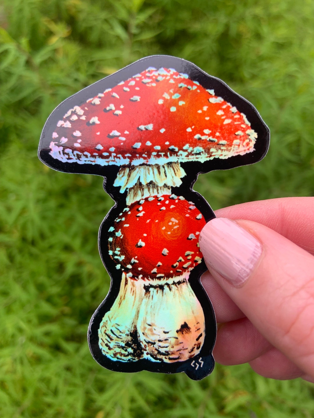 Amanita Muscaria Fungi Sticker, Mushroom Journal Sticker, Holographic ...