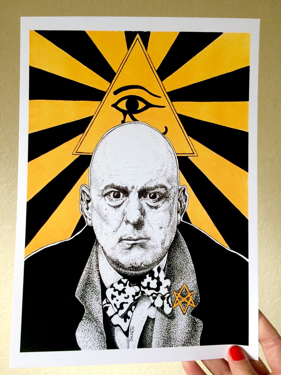 Aleister Crowley A4 Art Print | Occult Witchy Art | Thelema Magick Wall ...