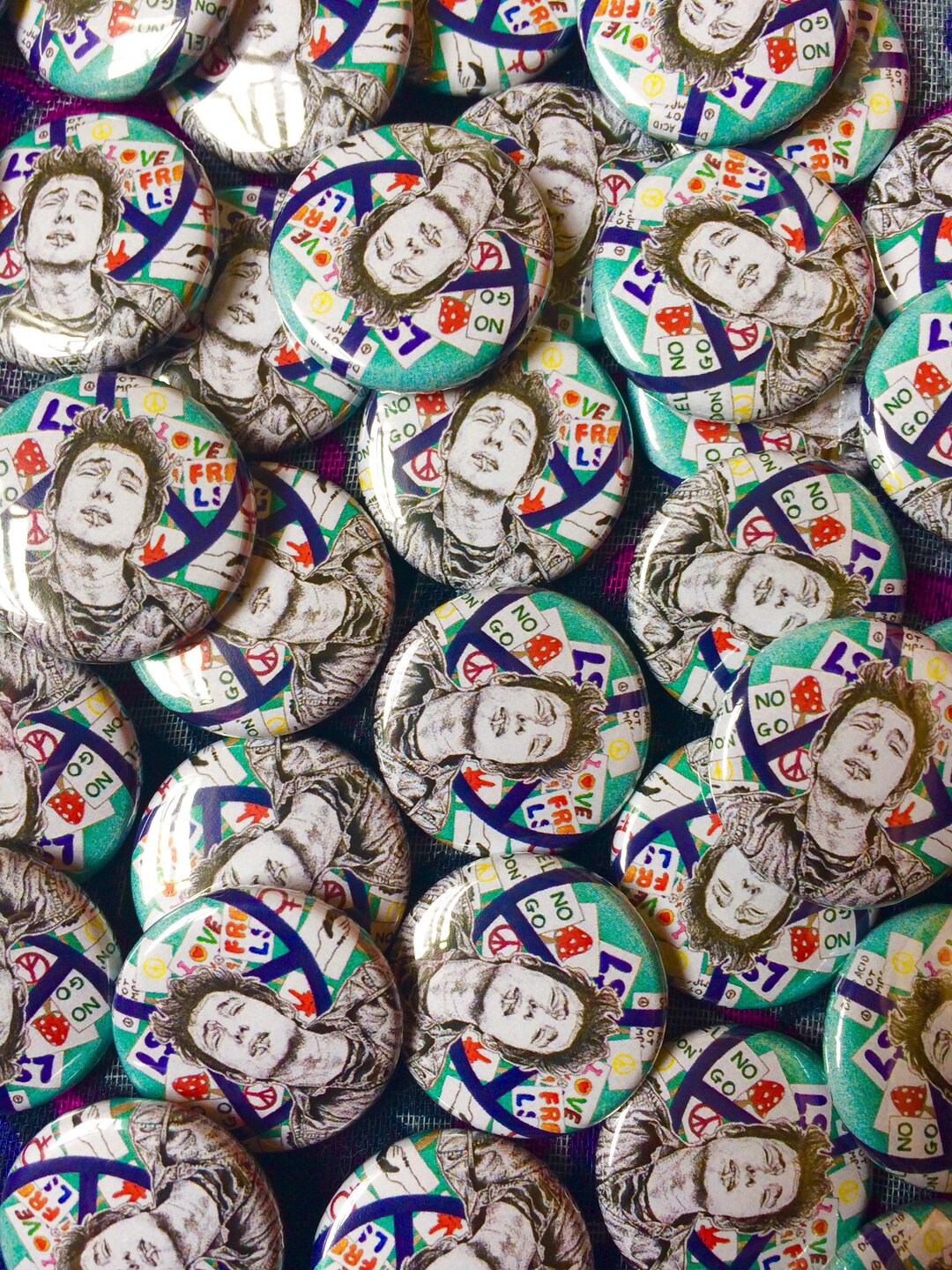 Bob Dylan Button Badge, psychedelische trippy Kunst, retro Musik ...