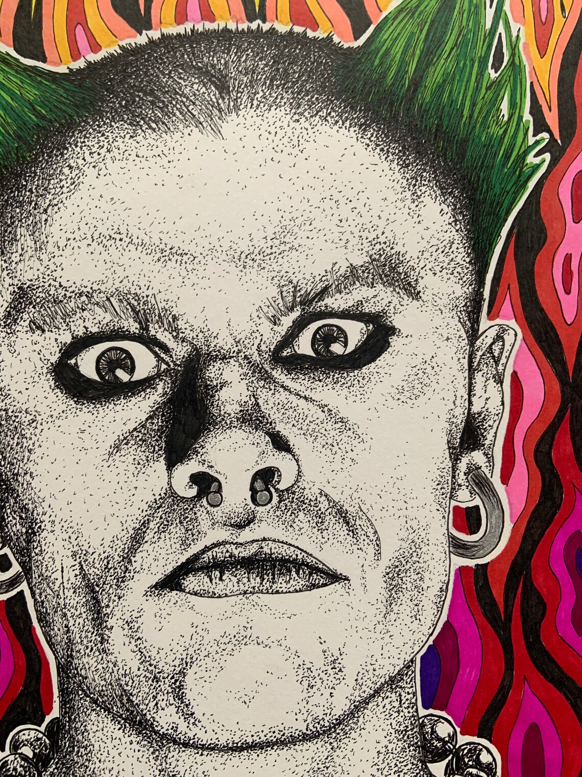 Keith Flint the Prodigy A3 Original Portrait Psychedelic - Etsy