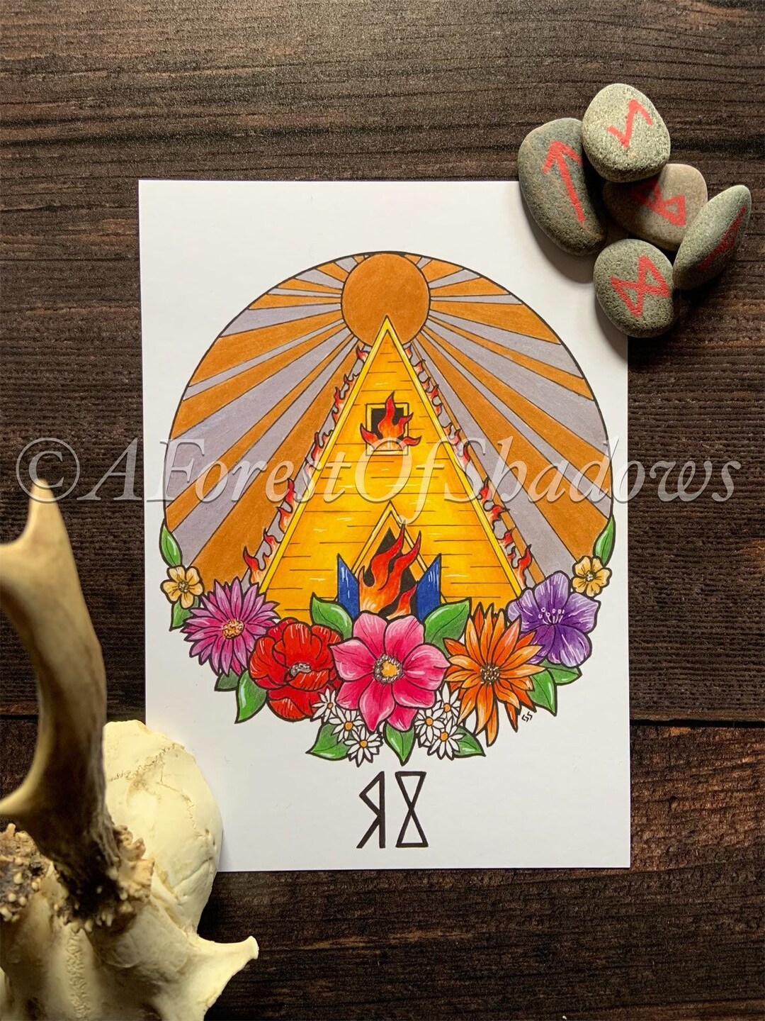 Midsommar Temple A5 Art Print | Horror Movie Art | Rune Wall Art ...