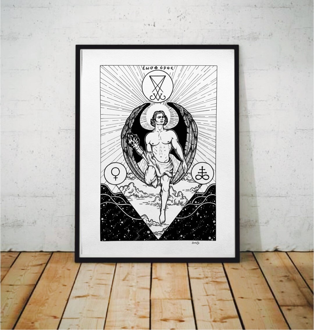 Lucifer A3 Art Print, Occult Art, Luciferian Art, Witchy Wall Decor ...