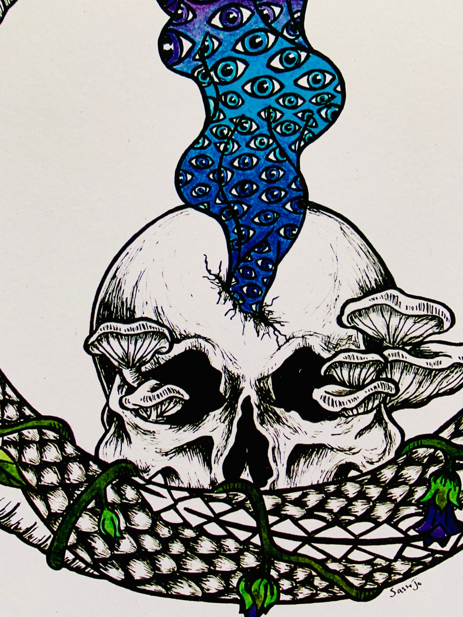 Ouroboros Snake Art A4 Print Psychedelic Trippy Art Magic - Etsy