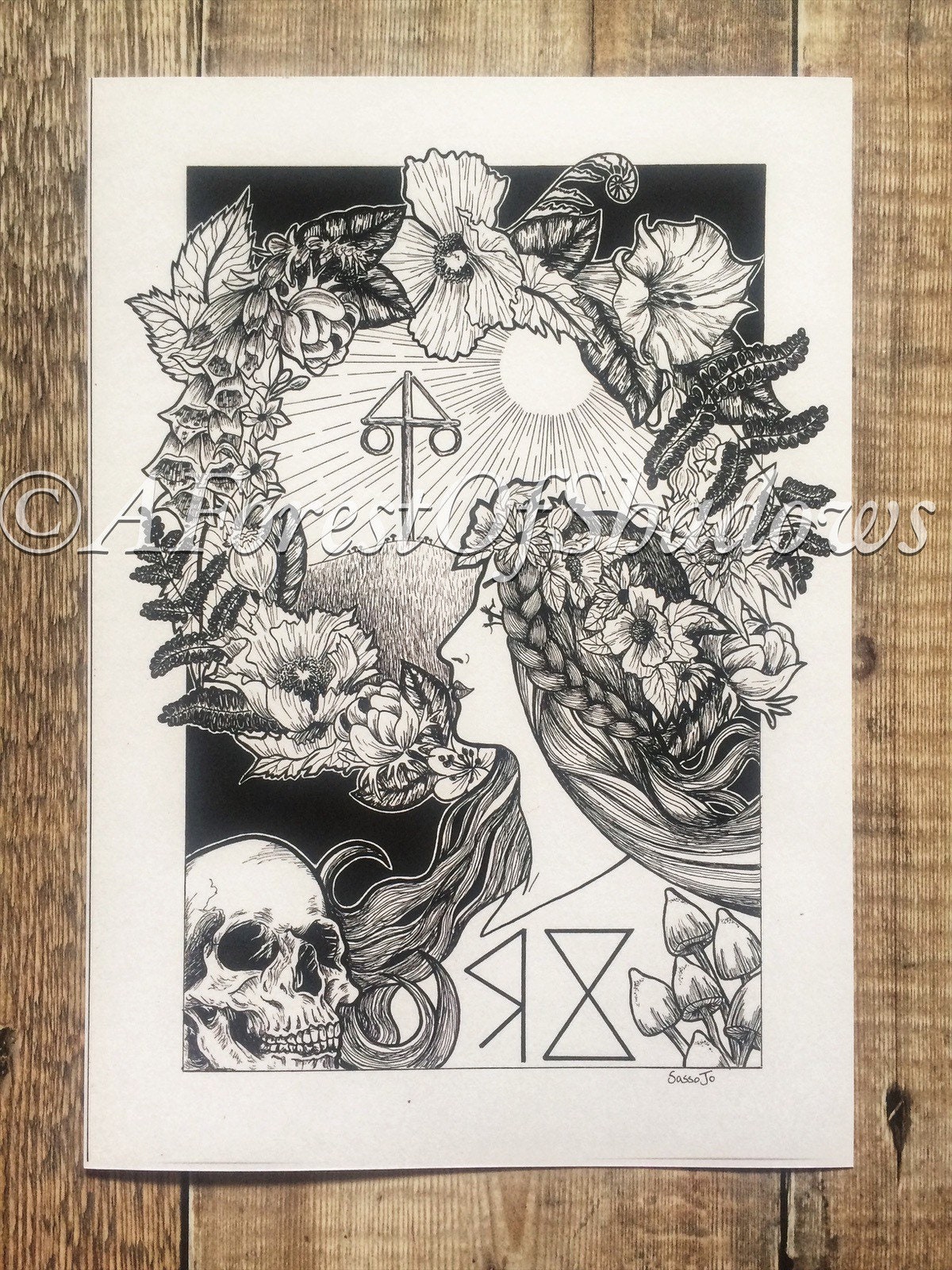 Midsommar A4 Art Print Midsummer Art Pagan Wall Art Rune - Etsy UK