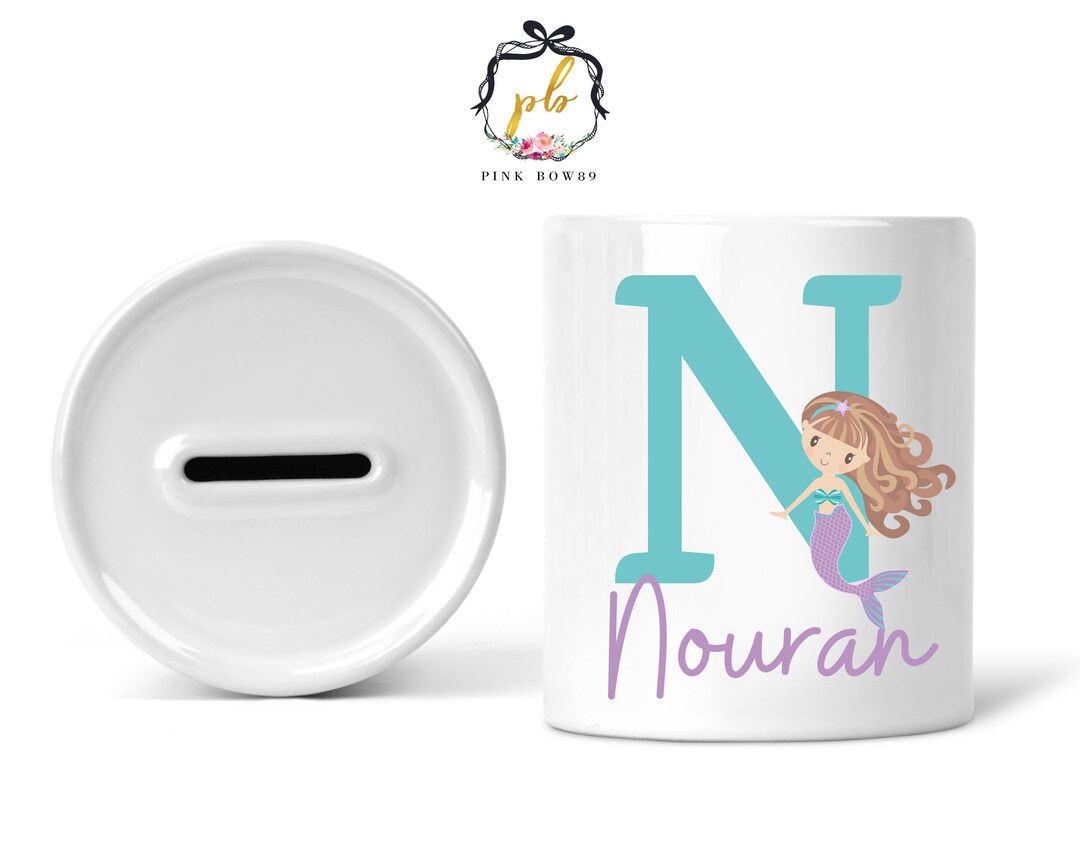 Personalized Mermaid Money Jar , Ceramic Money Box , Mermaid Money Box ...