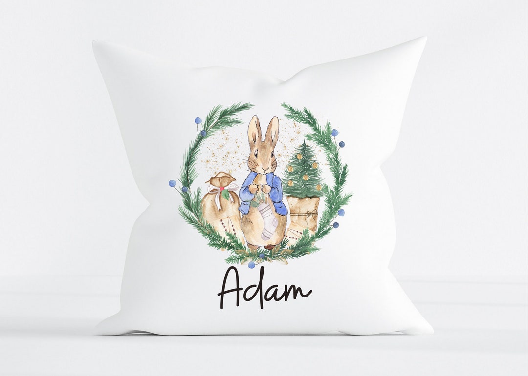 Personalized Christmas Peter Rabbit Cushion , Gift for Boy, Custom ...