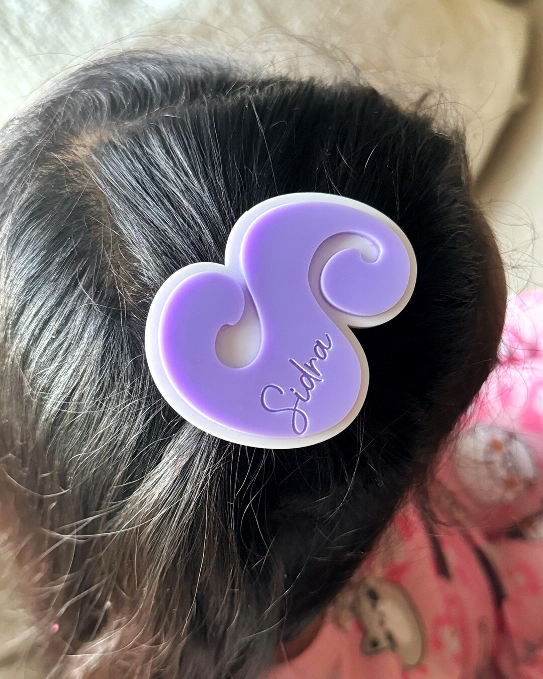 Personalized Initial Hair Clip, Custom Hair Clip, Hair Bow, Alligator ...