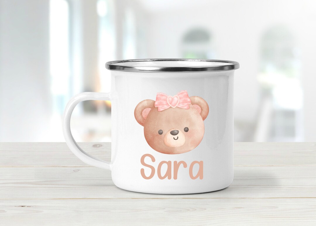 Personalized Cute Watercolor Teddy Bear Mug, Personalized Cups, Camp ...