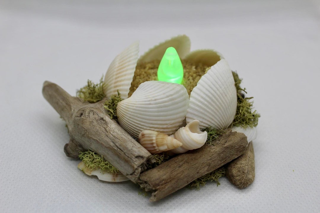 Colour Changing Seashell Fairy Firepit - LED Light, Mermaid Garden ...