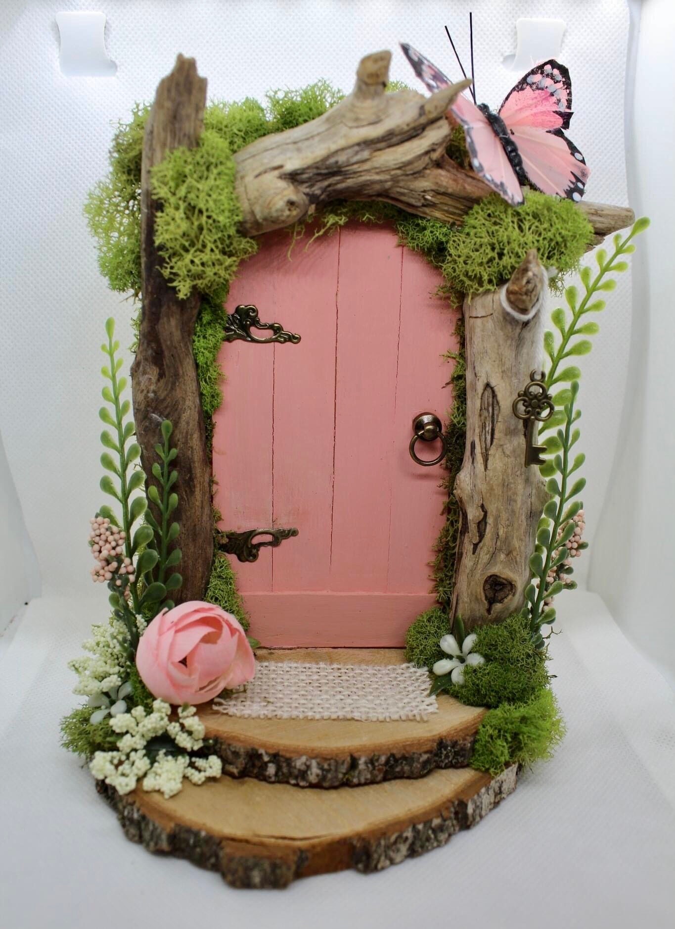Pink Butterfly Fairy Door Fairy Garden, Hobbit Hole, Miniature Door ...