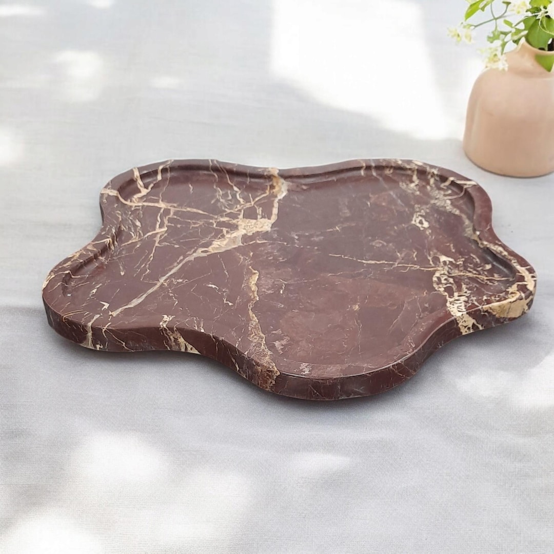 Marble Tray, Stone Tray, Amoeba Marble Tray, Marble Bowl Tray, Ottoman ...