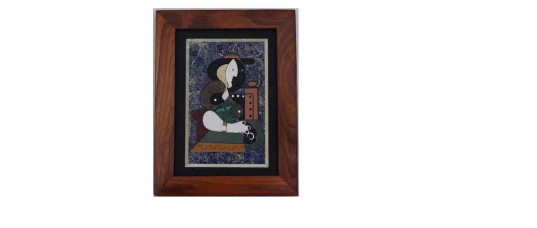 Pablo Picasso Seated Woman With Wrist Watch Pietra Dura Inlay Wall ...