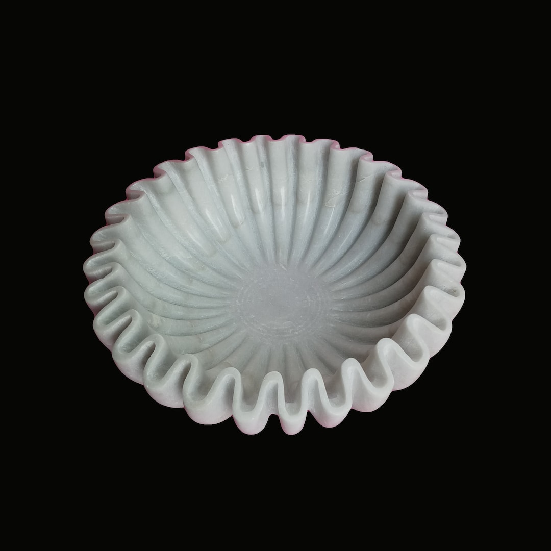 Large Decorative Fruit Bowl, Flower Floater Marble Bowl Urli ...