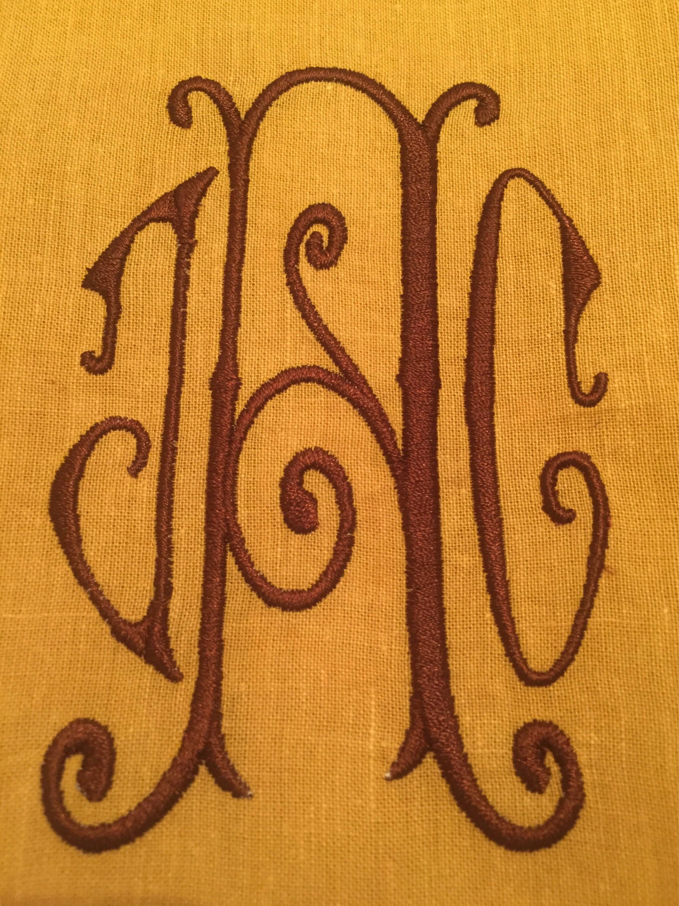 Mustard Linen Fancy Monogrammed Hand Towel - Etsy
