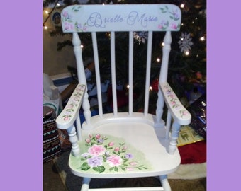 Painted rocking chair | Etsy