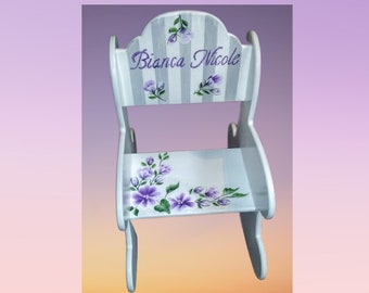 Child's Rocking Chair, Hand Painted Rocker, Baby Shower Gift, Hand ...