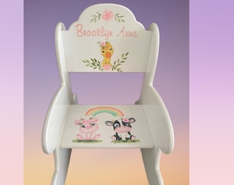 Bow Back Rocking Chair Child's Rocker Hand Painted - Etsy