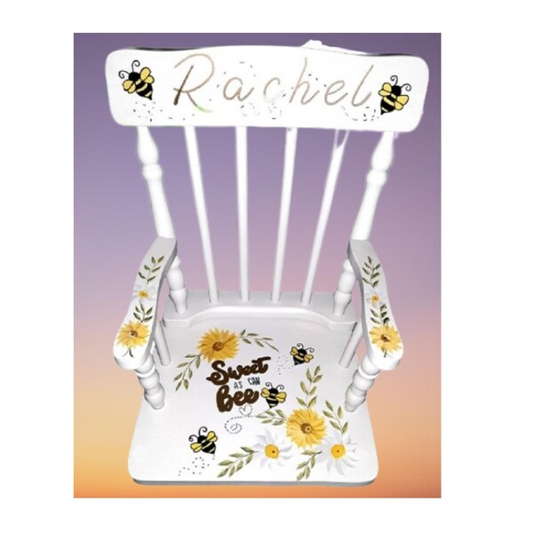 Hand Painted Child Rocking Chair - Etsy