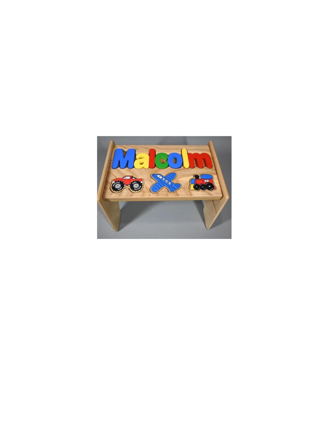 Personalized Puzzle Stool Wood - 38 Cutout Design Choices - Baby Shower ...