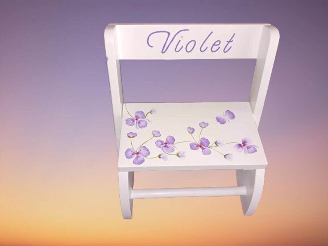 Kids Furniture Flip Top Wood Stool/chair Hand Painted & Personalized ...
