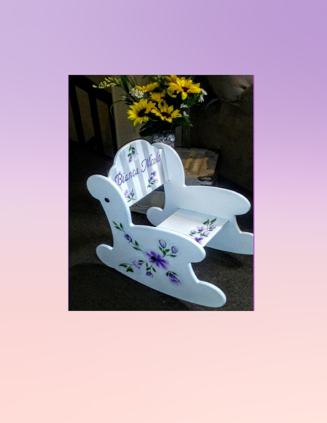 Hand Painted & Personalized Wood Rocking Chair Arch Back the - Etsy