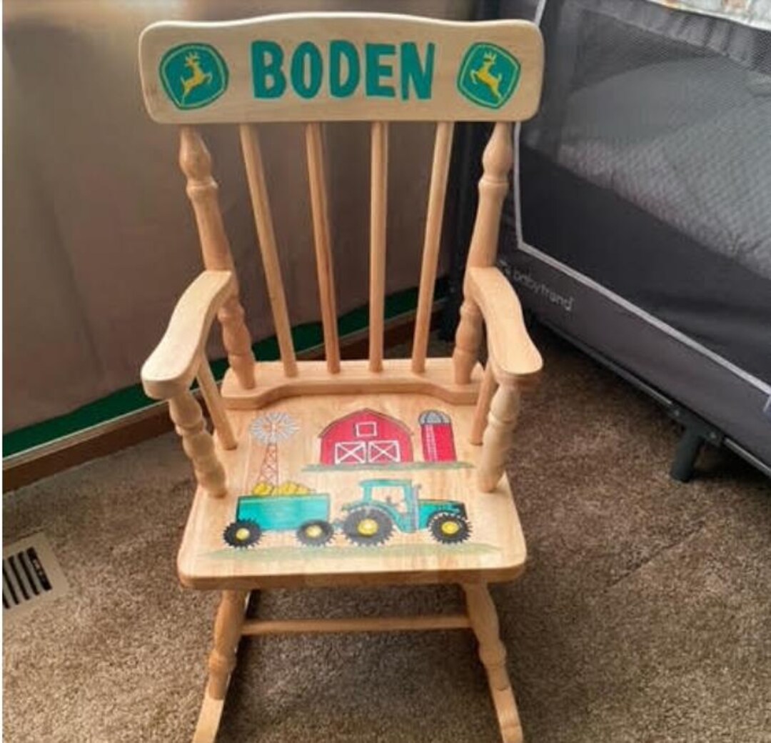Spindle Wood Rocker "the Boden" -hand Painted & Personalized -baby ...