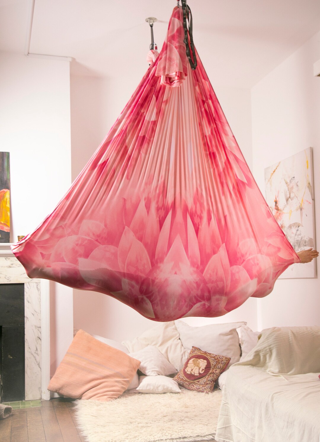 Pink Lotus Aerial Yoga Hammock Kit - Etsy