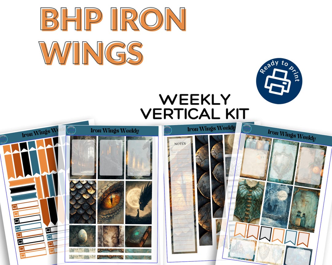 Fourth Wing Inspired Printable Planner Stickers, Iron Wings Weekly ...