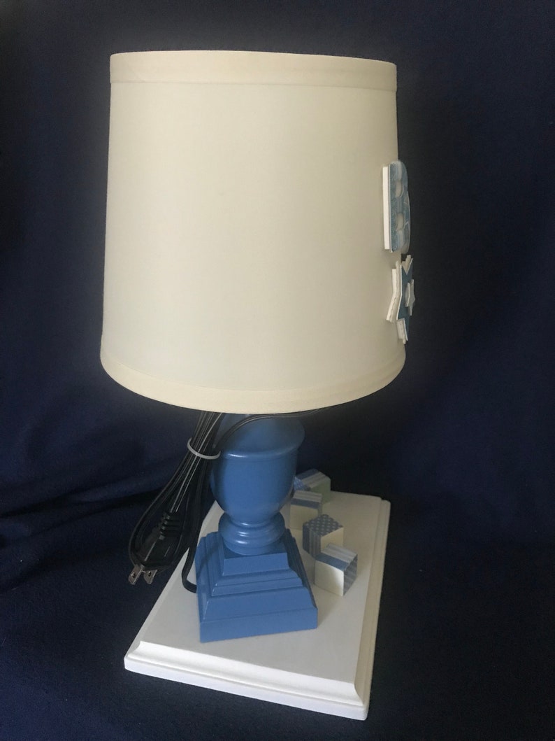Unique Handmade Boy Infant/toddler Table Lamp in Blues, Greens and ...