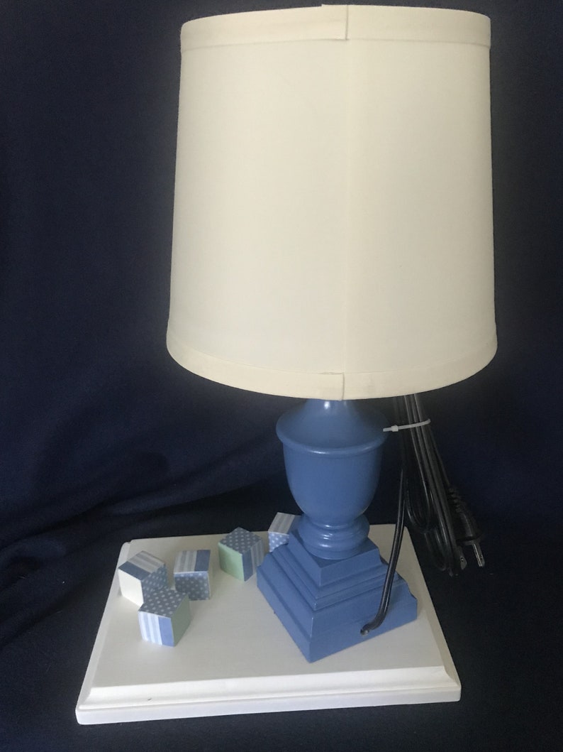 Unique Handmade Boy Infant/toddler Table Lamp in Blues, Greens and ...