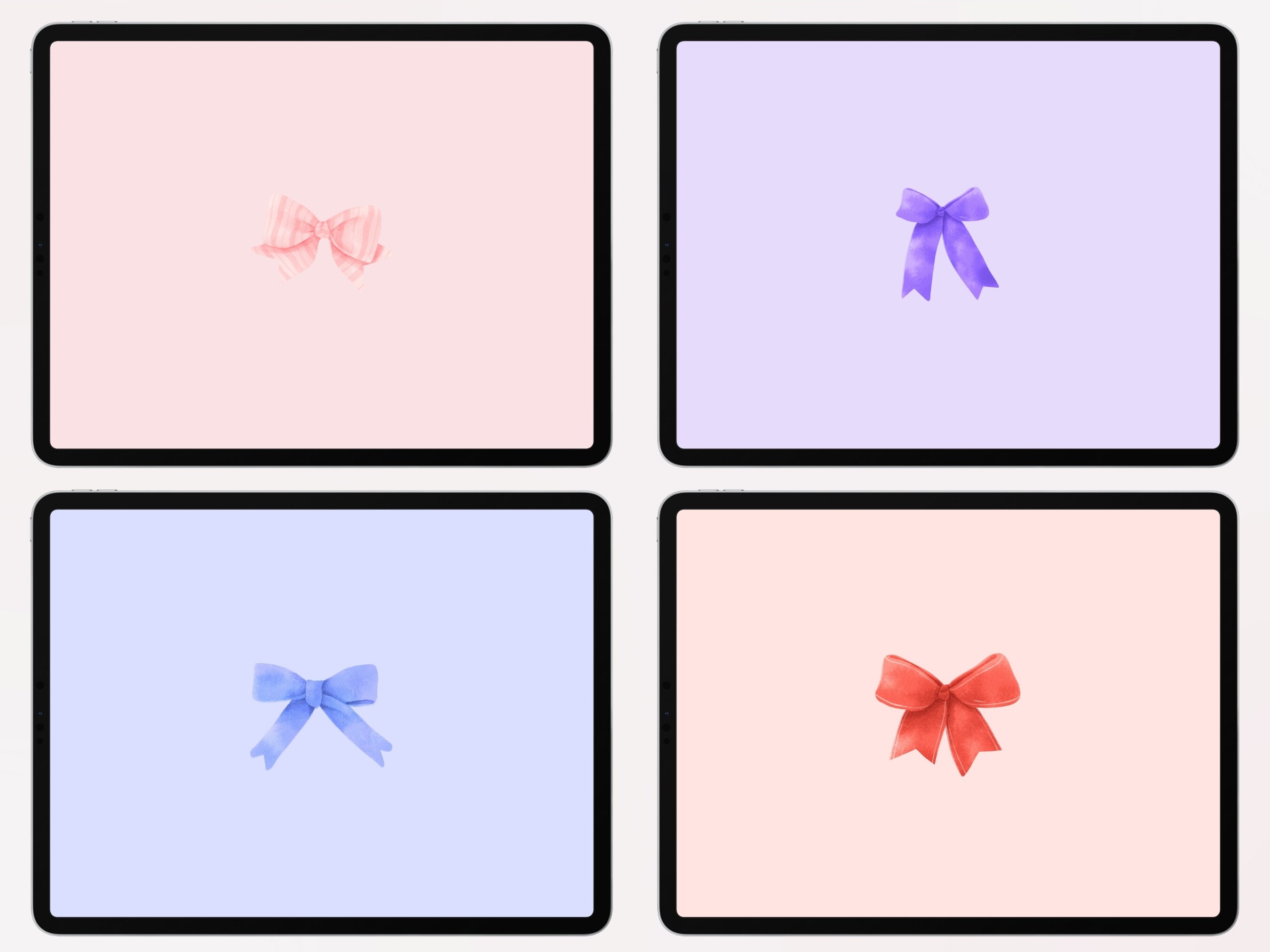 Digital Light Pastel Coquette Ribbon Wallpaper Collection Aesthetic ...