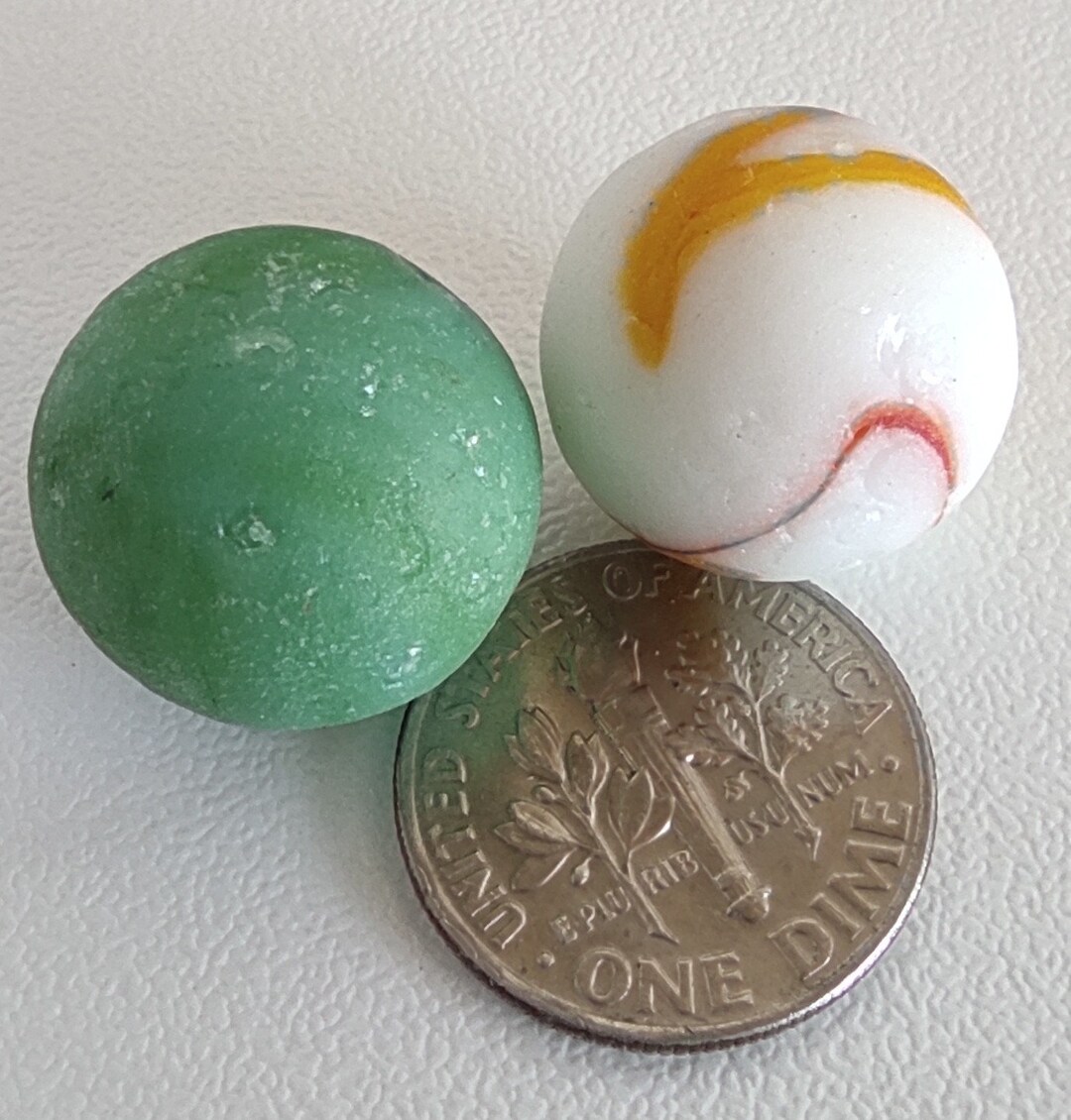 2 Opaque Sea Glass Marbles, Please Read Description, Scroll Photos ...