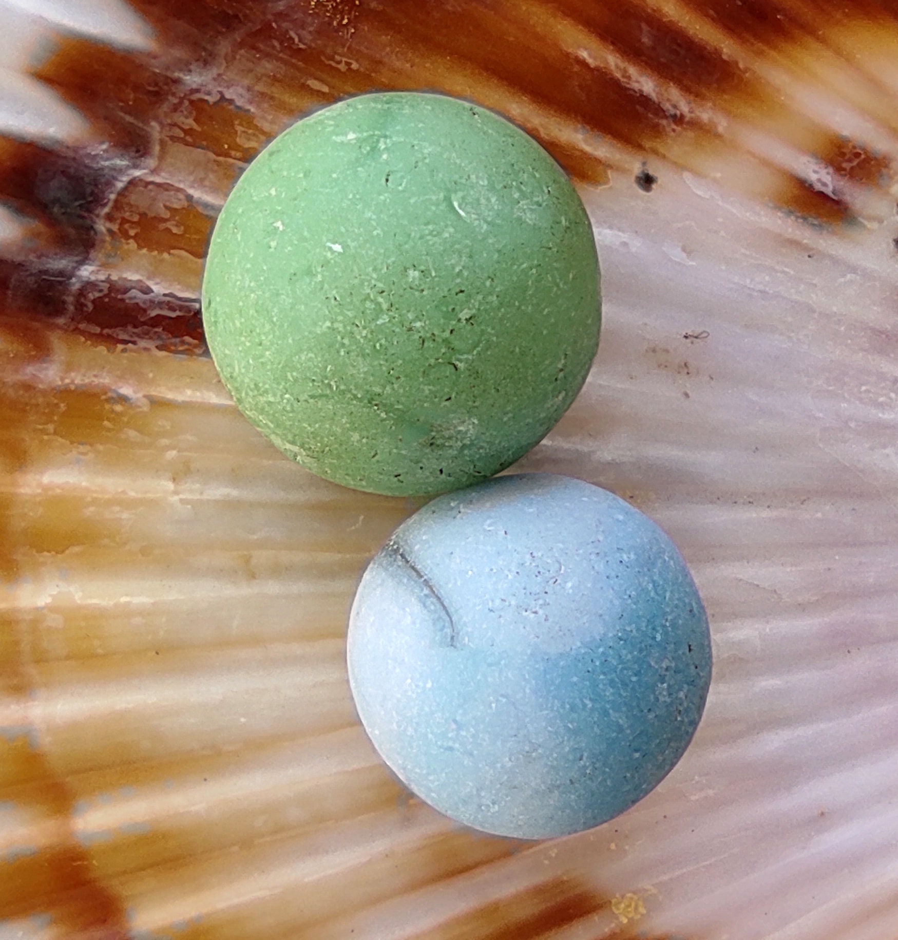 2 Opaque Sea Glass Marbles, Opaque Sea Glass Marble, Please Read ...