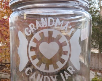 Glass Candy Jar - Etsy