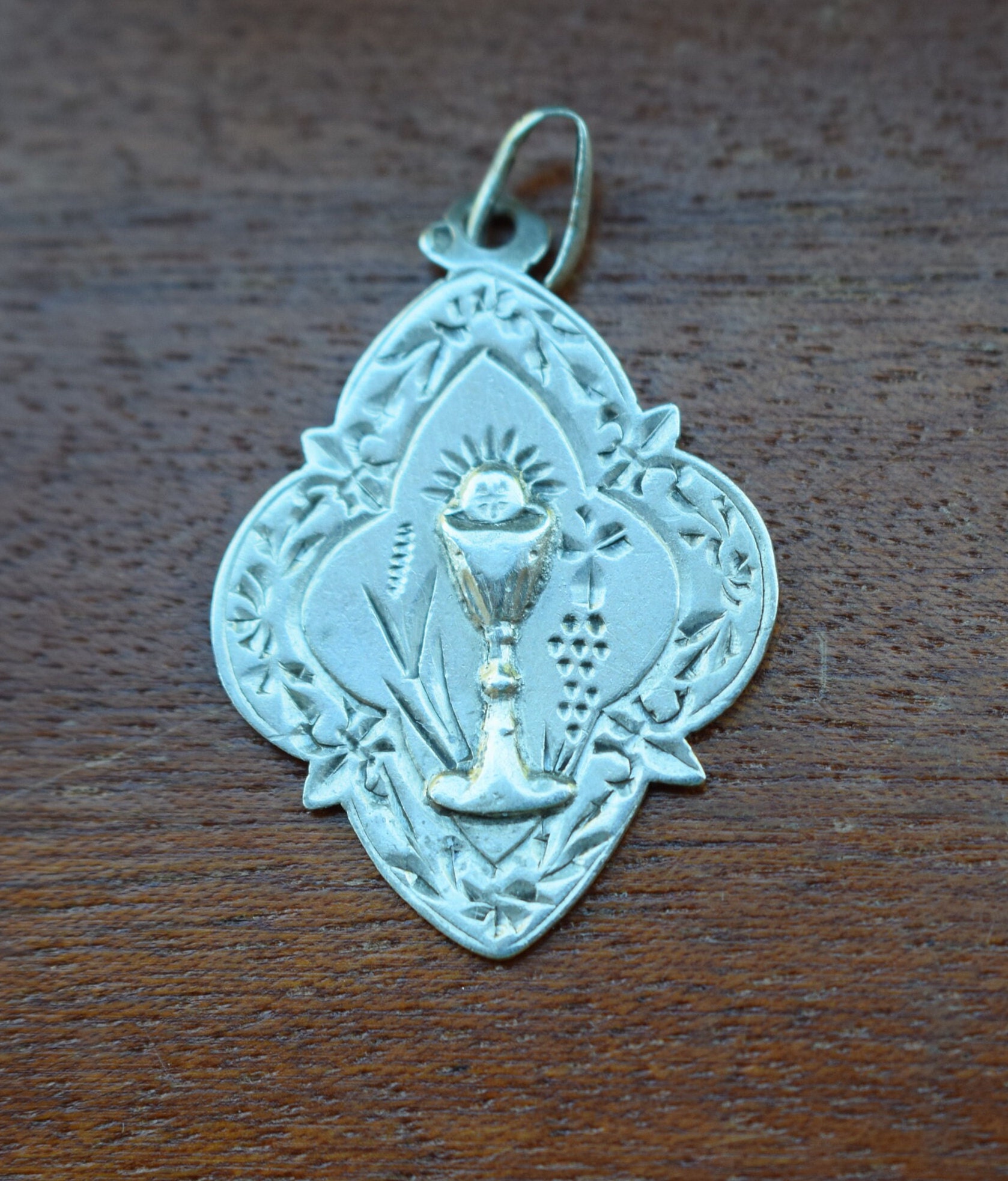 Communion Medal Religious Sterling Silver Eucharist Chalice - Etsy